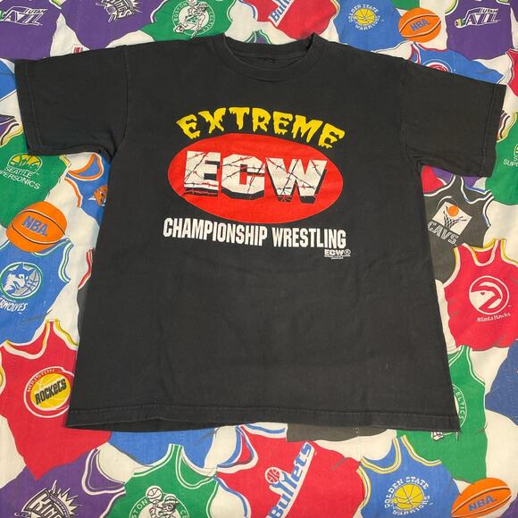 American Vintage | Shirts | Vintage 9s Ecw Extreme Championship Wrestling Wwf Wcw Tee | Poshmark